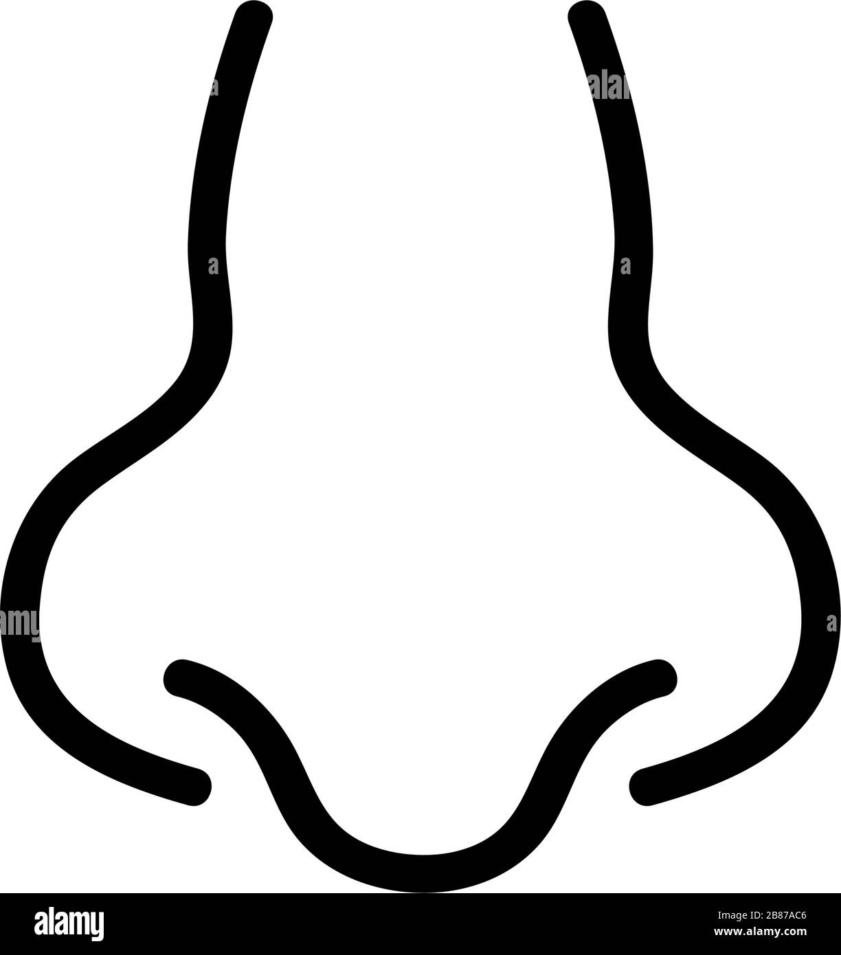 nose front view icon vector outline illustration Stock Vector Image ...