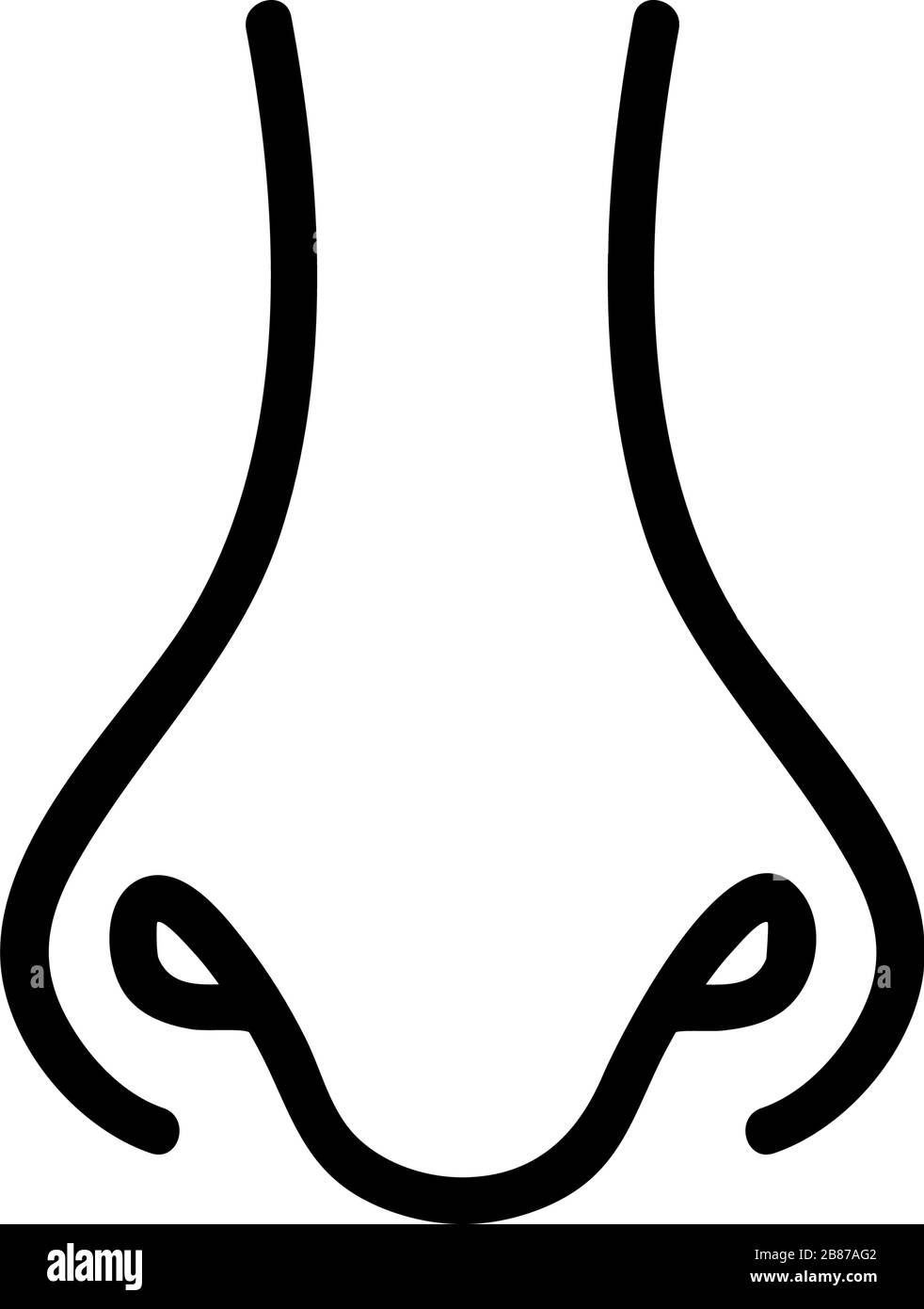 the nose and nostrils icon vector outline illustration Stock Vector ...