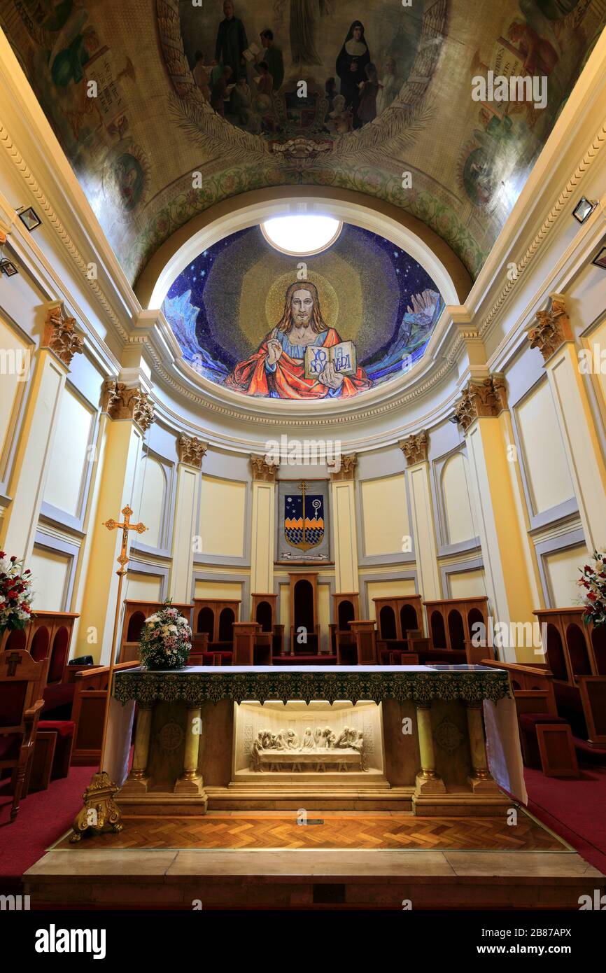 Interior of the Sacred Heart Cathedral, Punta Arenas city, Patagonia ...