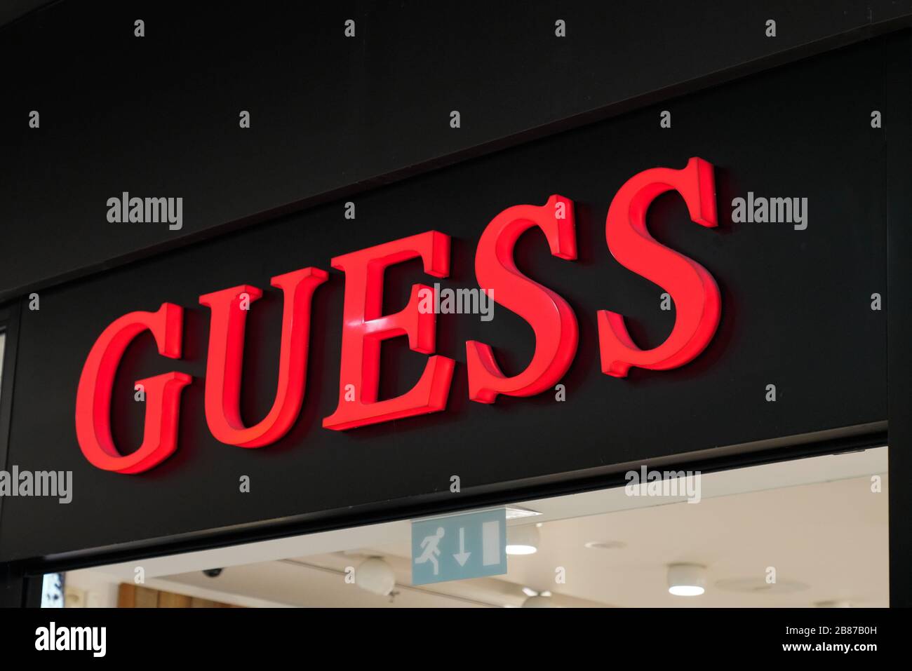Bordeaux , Aquitaine / France - 09 23 2019 : Guess storefront red shop ...