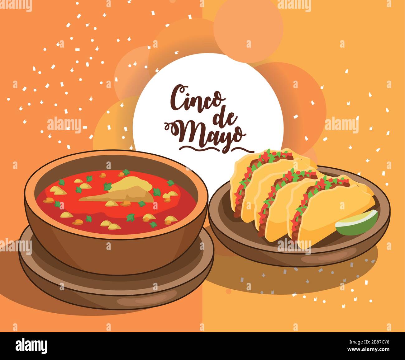 cinco de mayo celebration card with mexican food Stock Vector Image ...