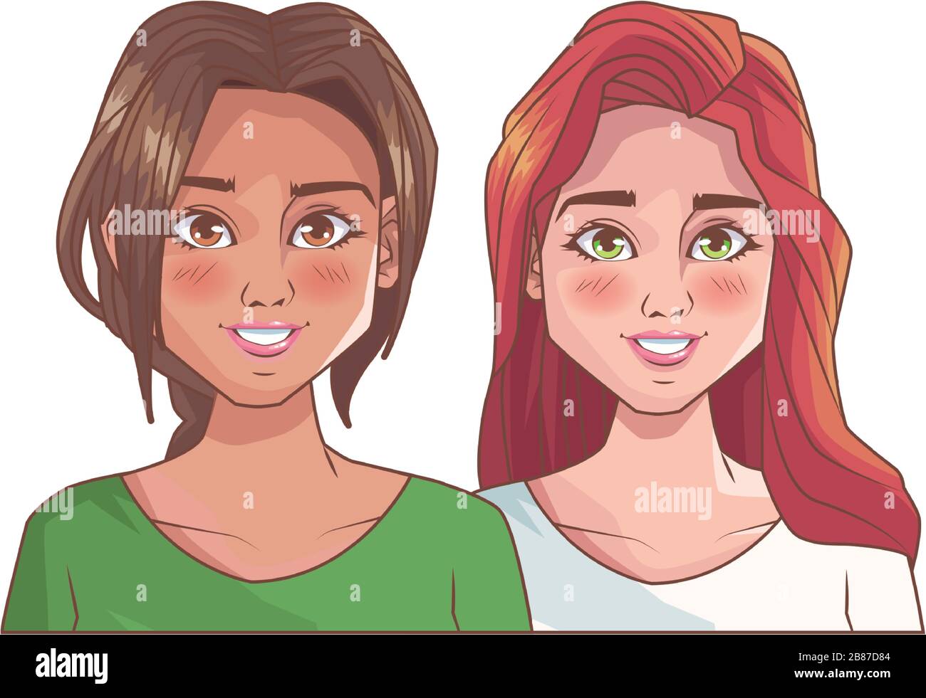 young girls friends avatars characters Stock Vector Image & Art - Alamy