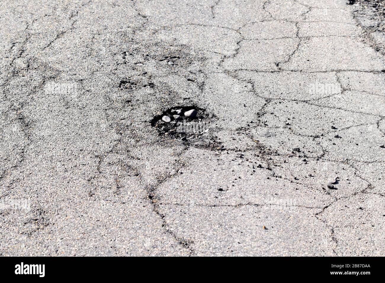 The potholes on road after winter Stock Photo - Alamy