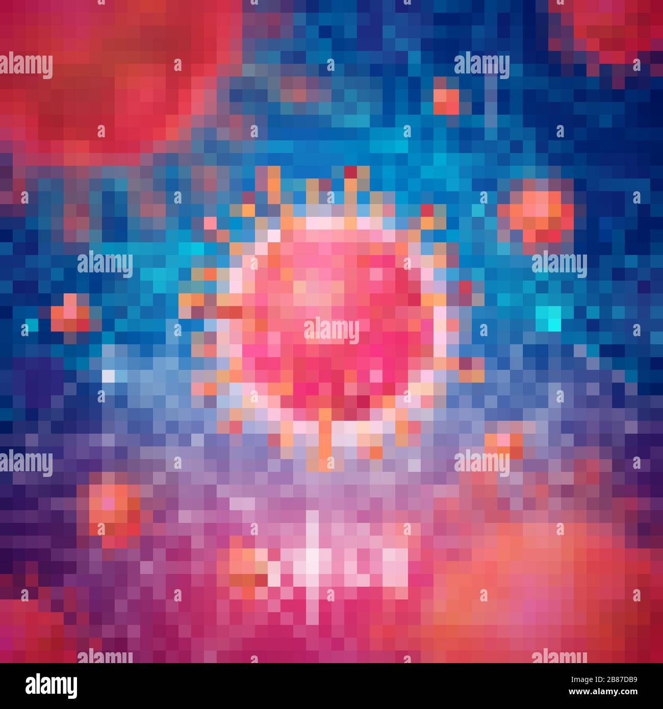 Covid-19. Coronavirus Outbreak Design with Red Virus Cell in ...