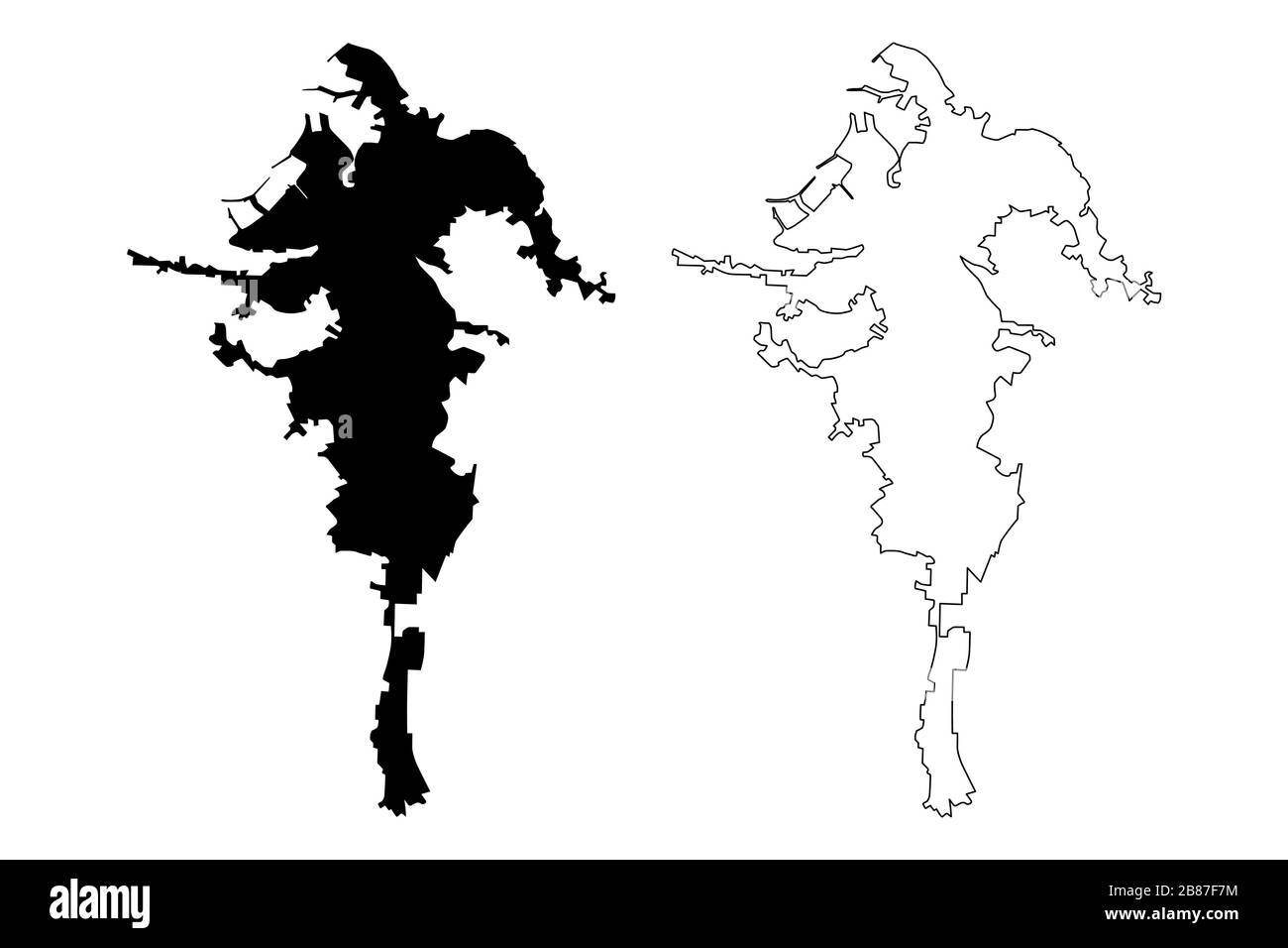 Ancona City (Italian Republic, Italy, Marche) map vector illustration ...