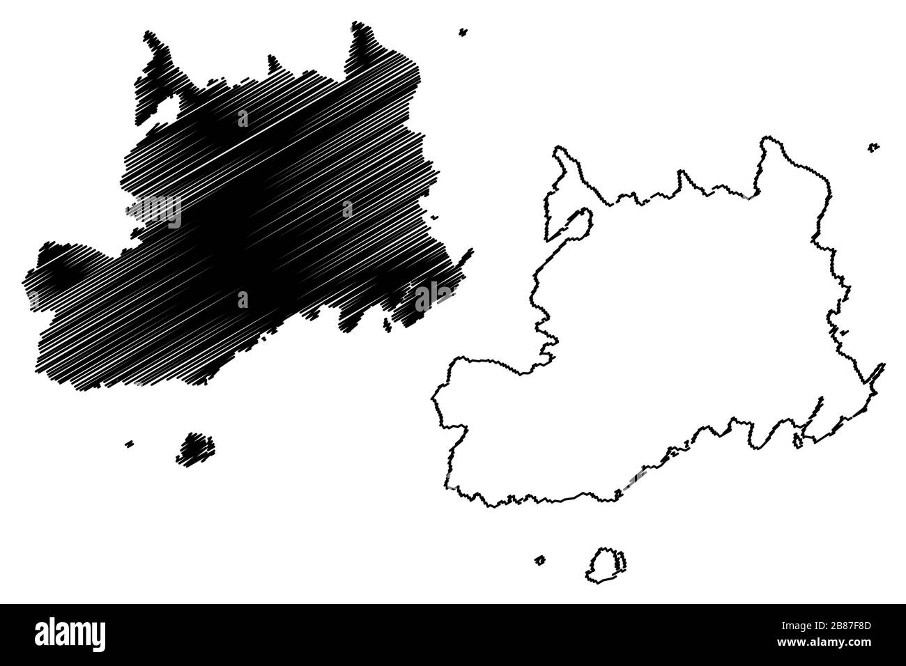 Central Division (Republic of Fiji, Melanesia) map vector illustration ...
