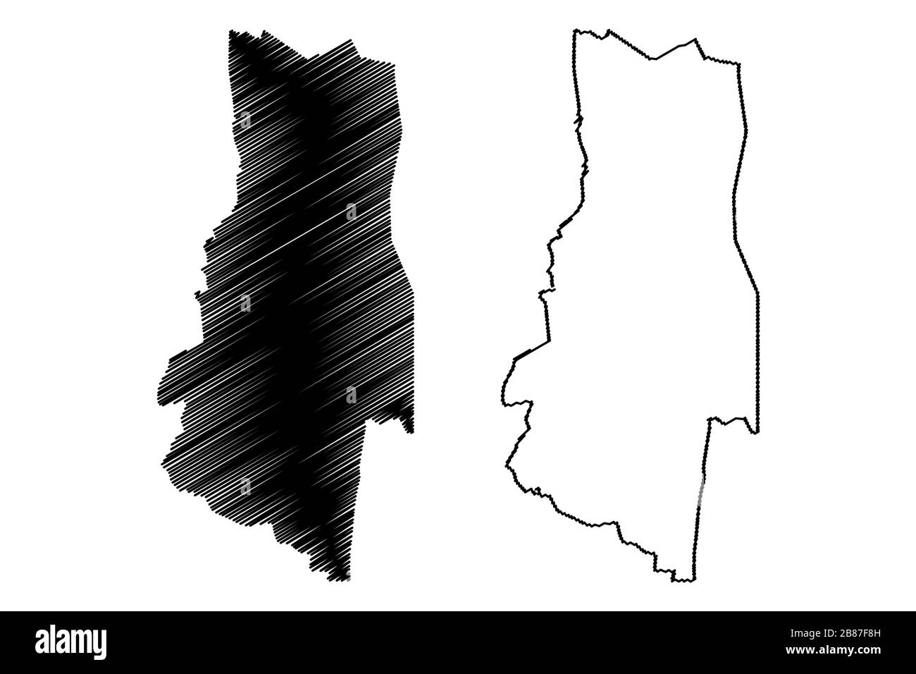 Lubombo Region (Swaziland, Kingdom of Eswatini) map vector illustration ...