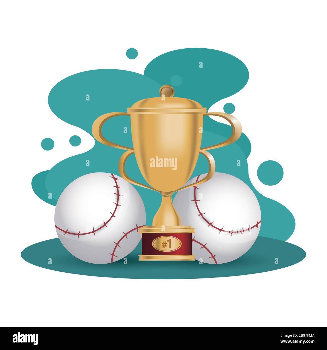 baseball sport balls with trophy cup Stock Vector Image & Art - Alamy
