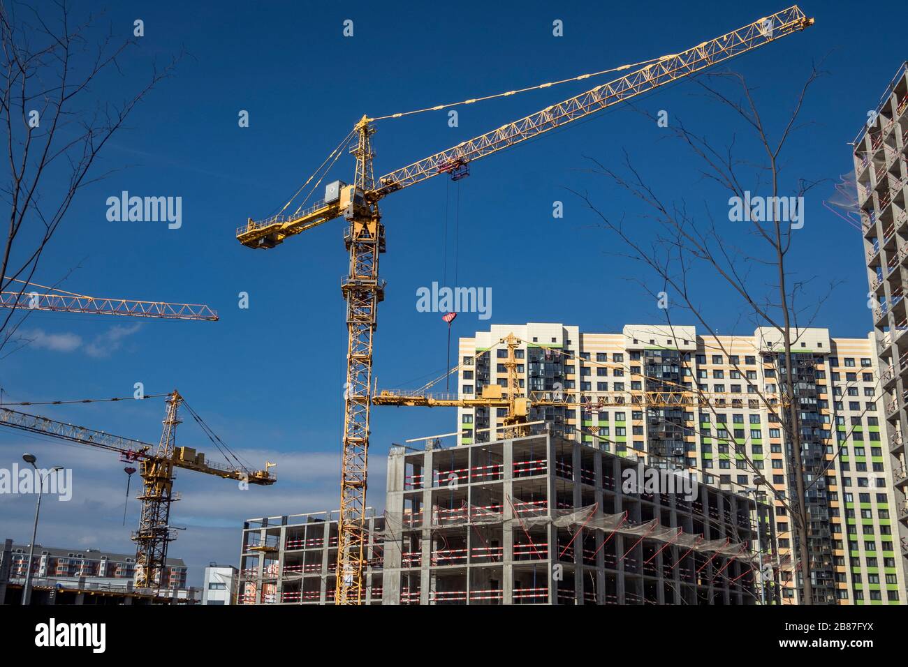 Russia, Moscow Region. New residential buildings in the Novaya Moskva ...