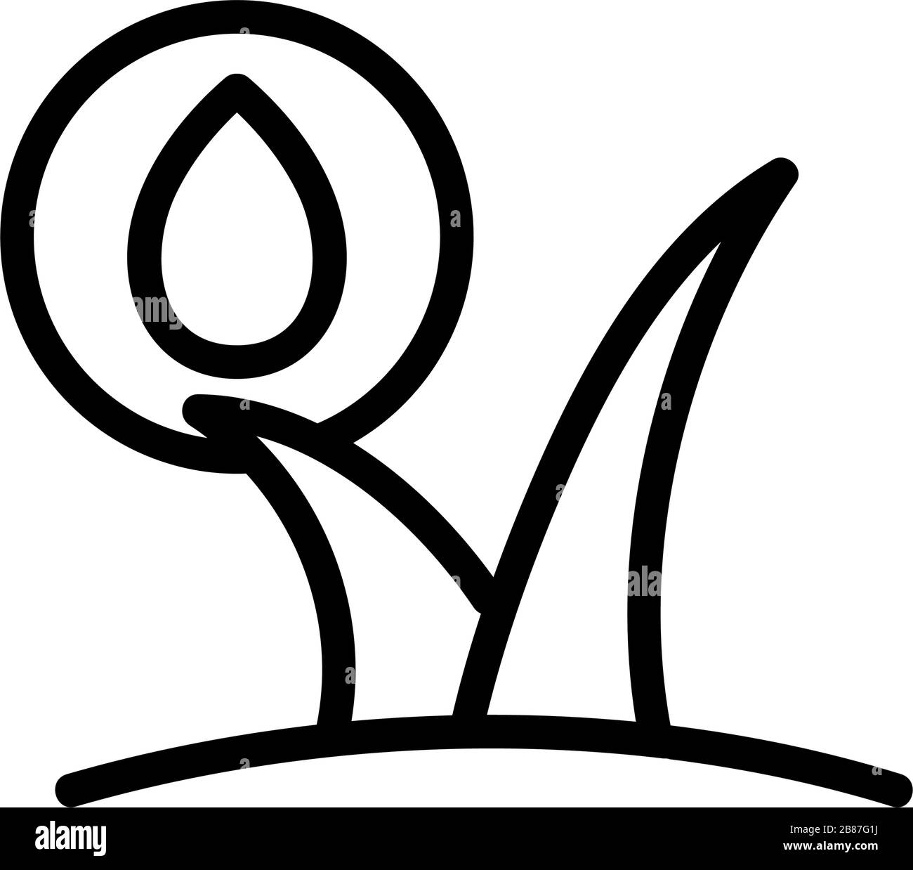 dew on the grass icon vector outline illustration Stock Vector Image ...