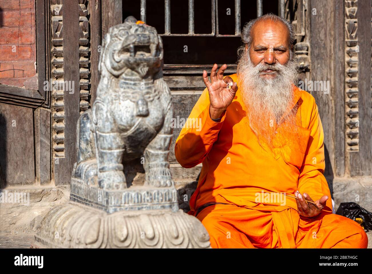 Sadu portrait at Durbar Square in Kathmandu, Nepal Stock Photo - Alamy