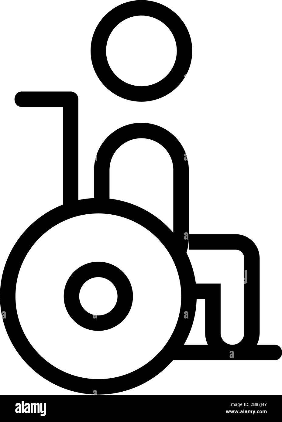 disabled person in a wheelchair icon vector outline illustration Stock ...