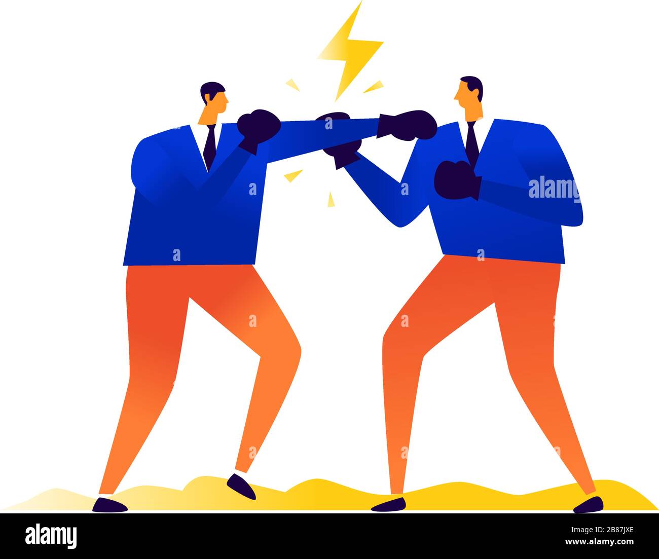 Illustration of businessmen boxing each other. Competition in business ...