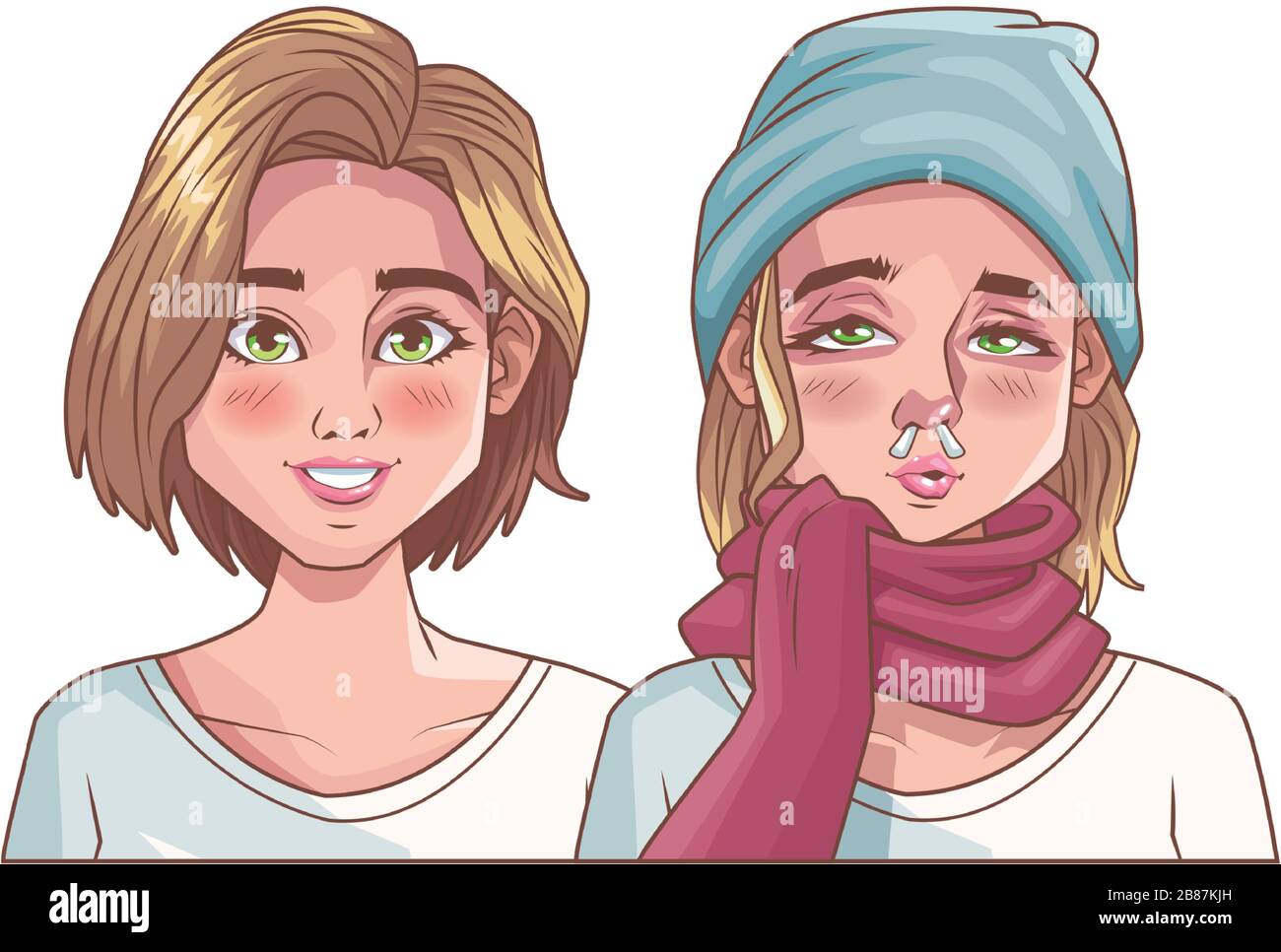 Sick adults Stock Vector Images - Alamy