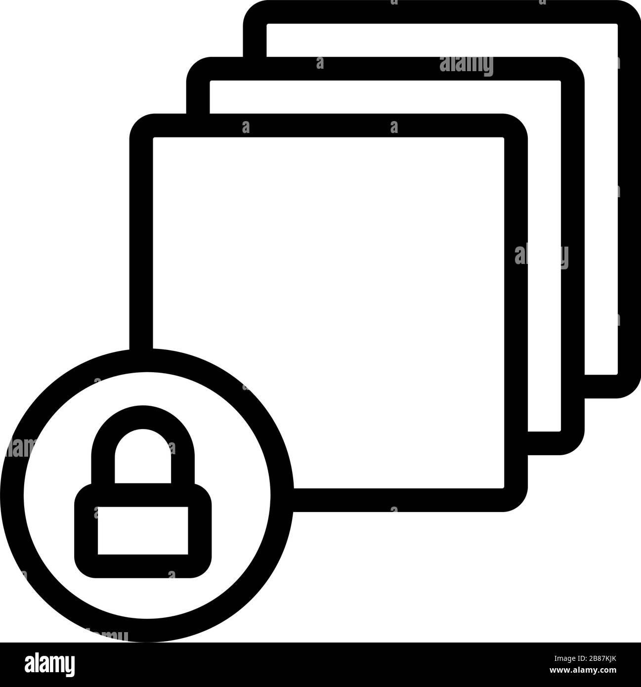 layer lock closed icon vector outline illustration Stock Vector Image ...