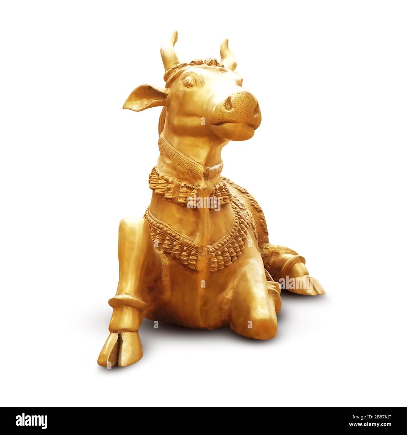 Decorative Golden Metal Cow, Metal Showpiece - Home Decor, Isolated ...