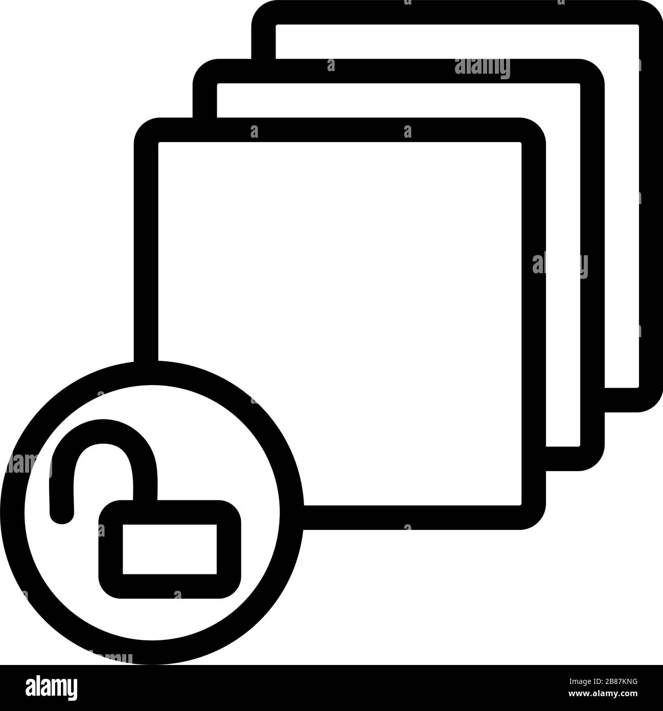layer lock open icon vector outline illustration Stock Vector Image ...