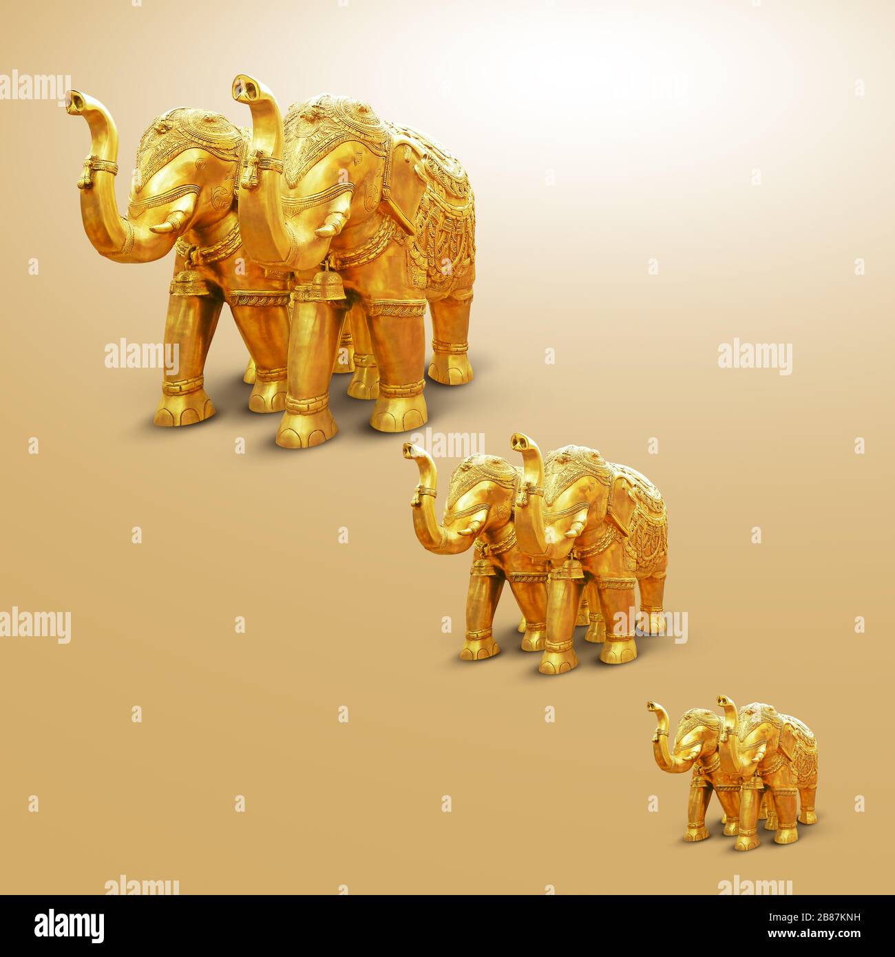 Decorative Golden Metal Elephant, Metal Showpiece - Home Decor ...