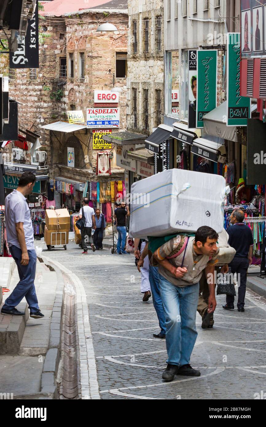 ISTANBUL, TURKEY - 6 JUNE , 2016: Streets with visitors sellers and ...