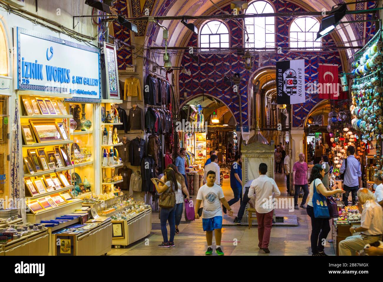 ISTANBUL, TURKEY - 6 JUNE , 2016: Streets with visitors sellers and ...