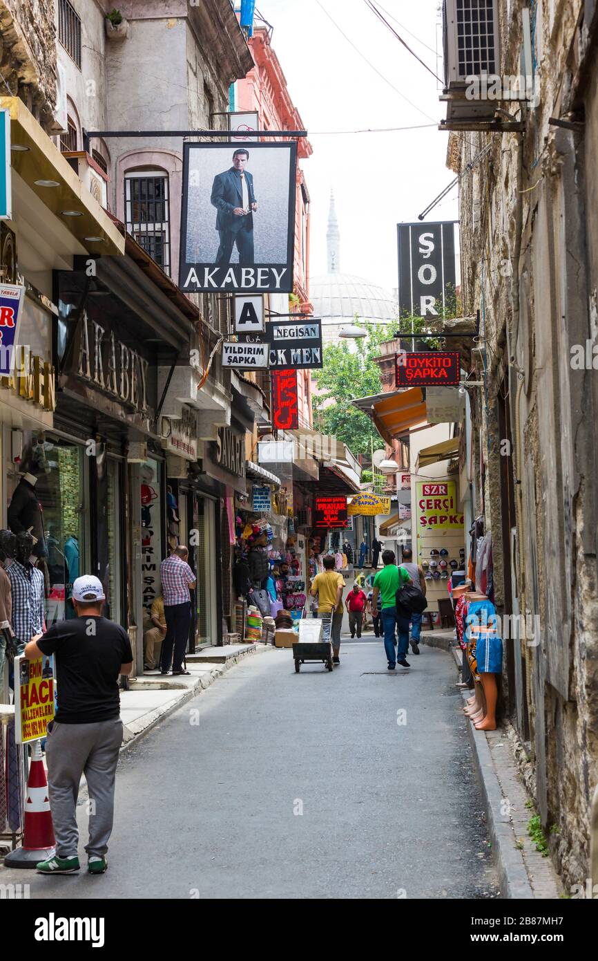 ISTANBUL, TURKEY - 6 JUNE , 2016: Streets with visitors sellers and ...