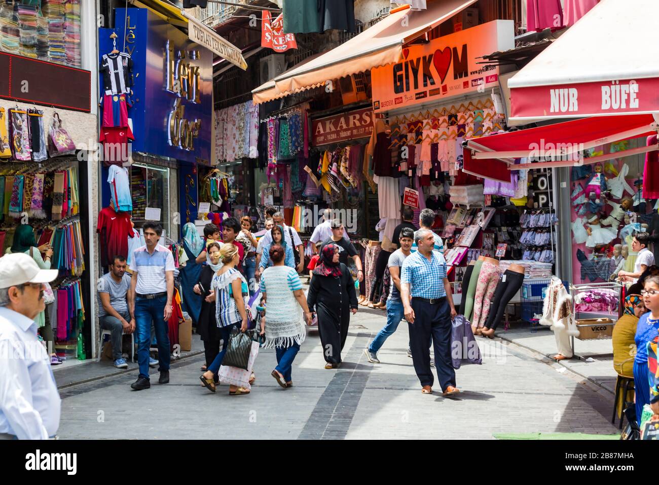 ISTANBUL, TURKEY - 6 JUNE , 2016: Streets with visitors sellers and ...