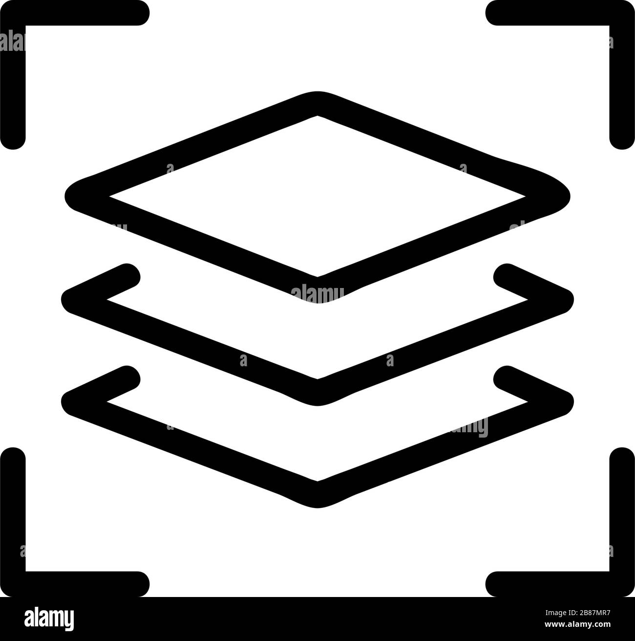 the composition of the three layers icon vector outline illustration ...