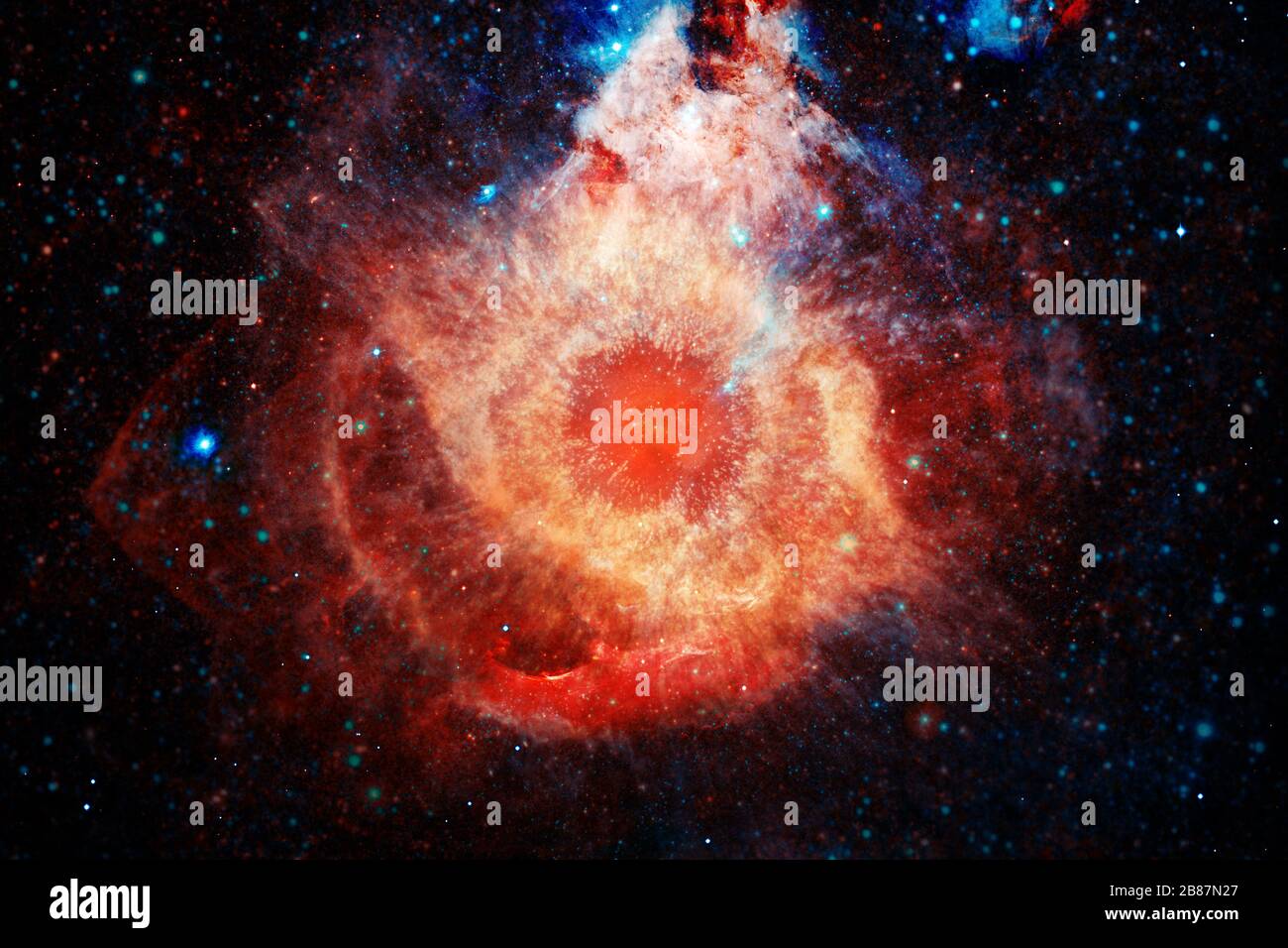 Nebulae and stars in outer space, glowing mysterious universe. Elements ...