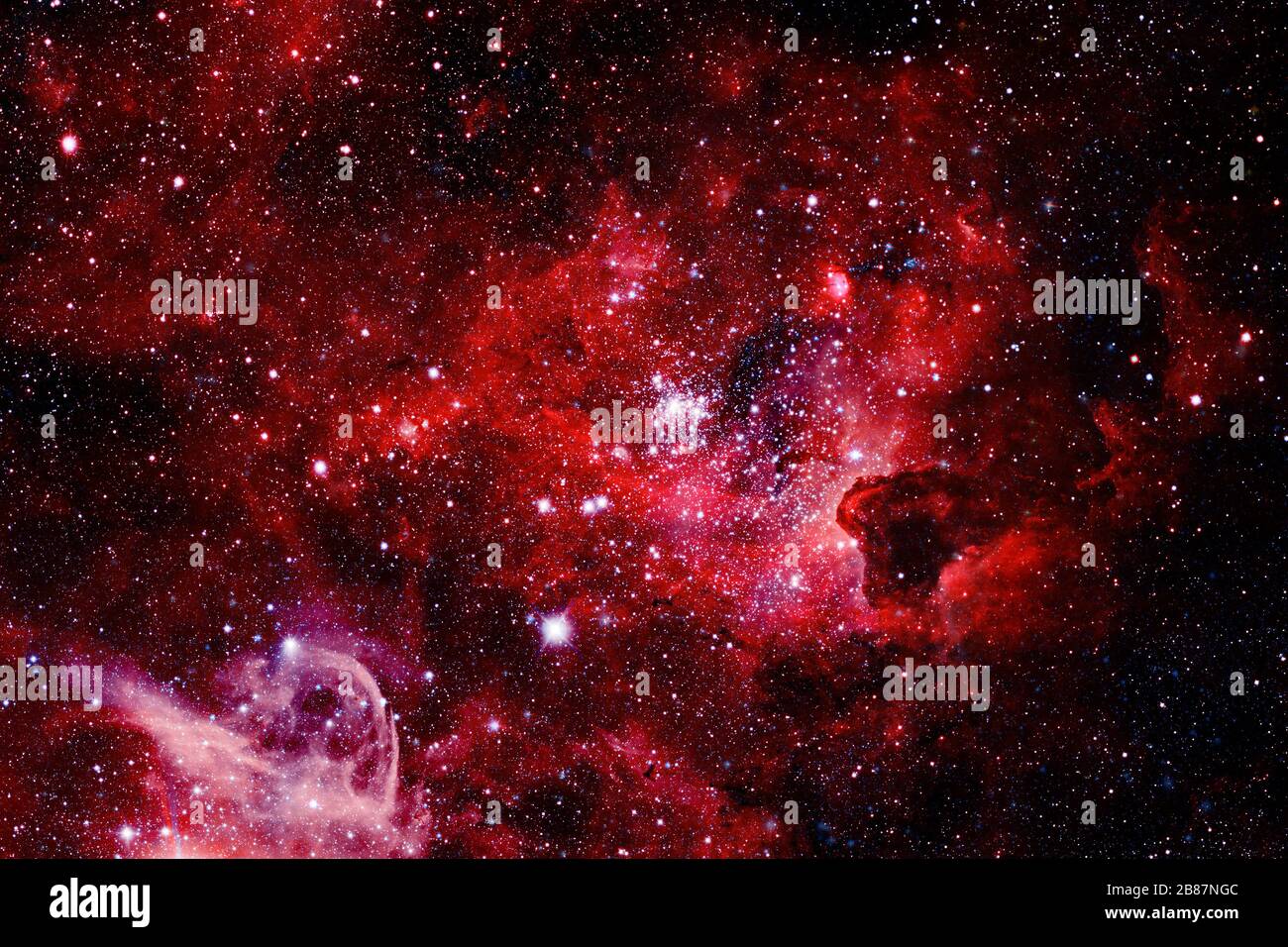 Nebulae and stars in outer space, glowing mysterious universe. Elements ...