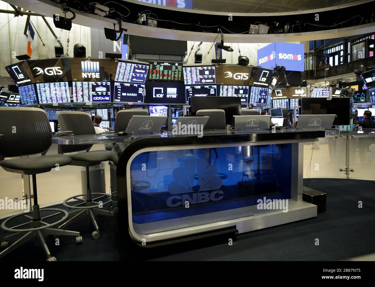 New York, United States. 20th Mar, 2020. The set of CNBC Squawk On The ...