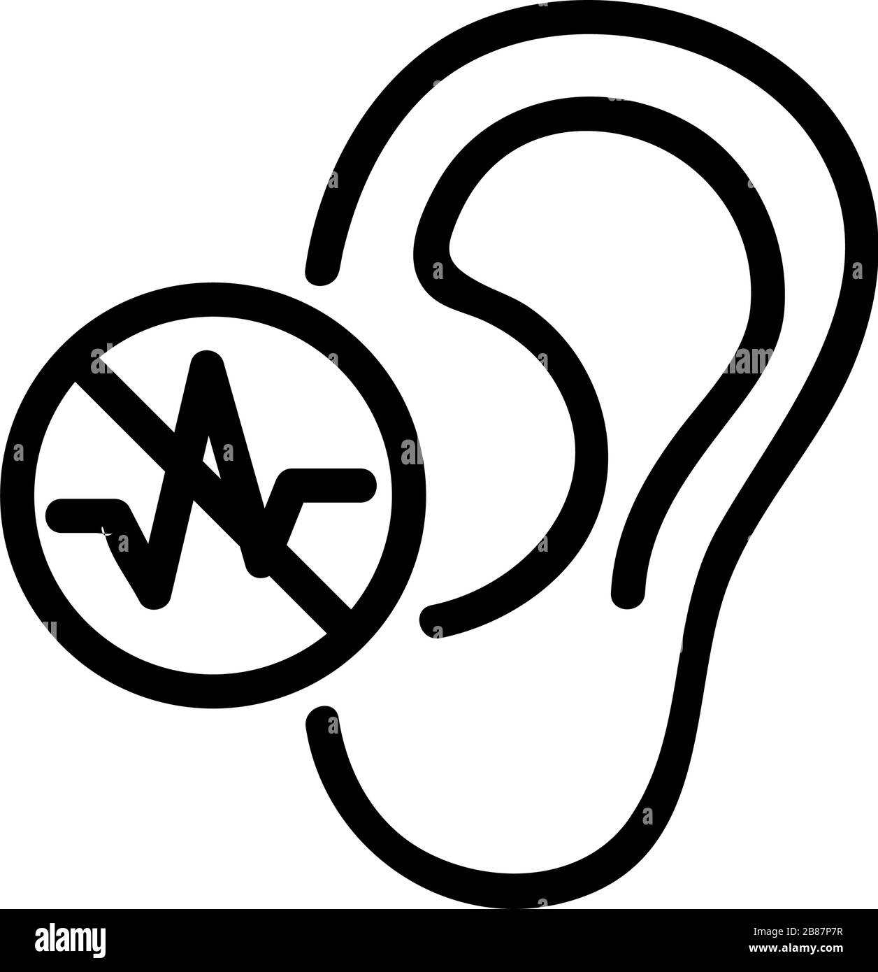 the ear does not hear icon vector outline illustration Stock Vector ...