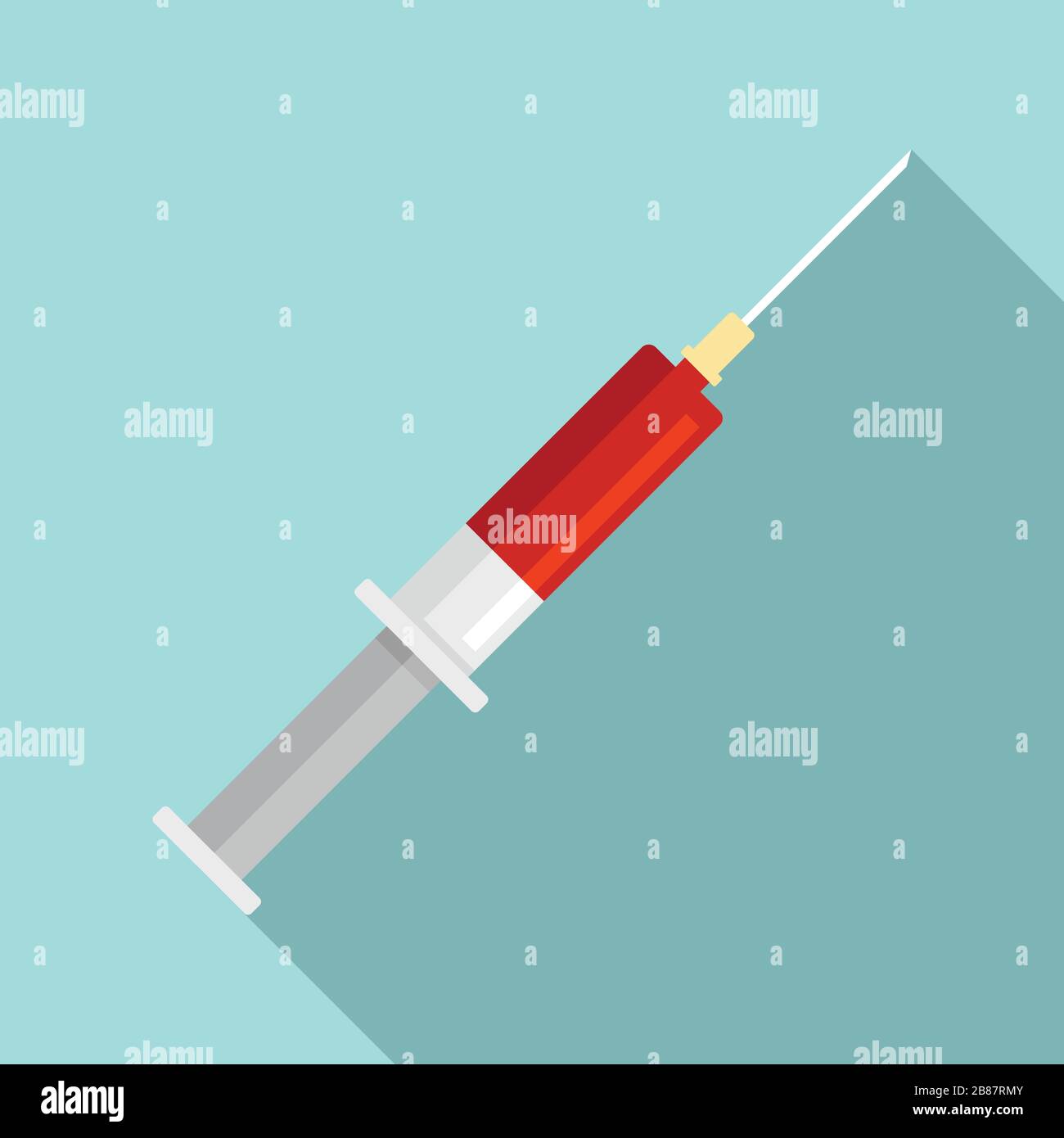 Blood syringe icon. Flat illustration of blood syringe vector icon for ...