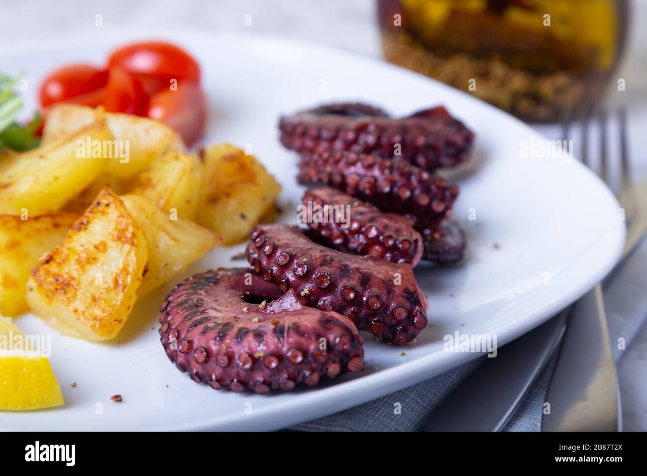 Octopus potato seafood hi-res stock photography and images - Alamy