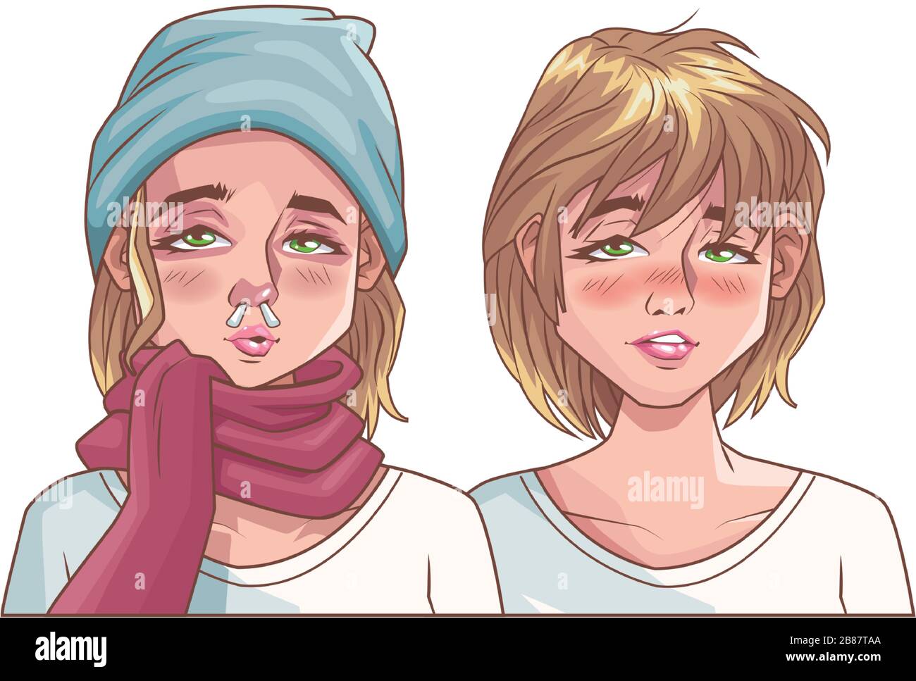 Sick adults Stock Vector Images - Alamy