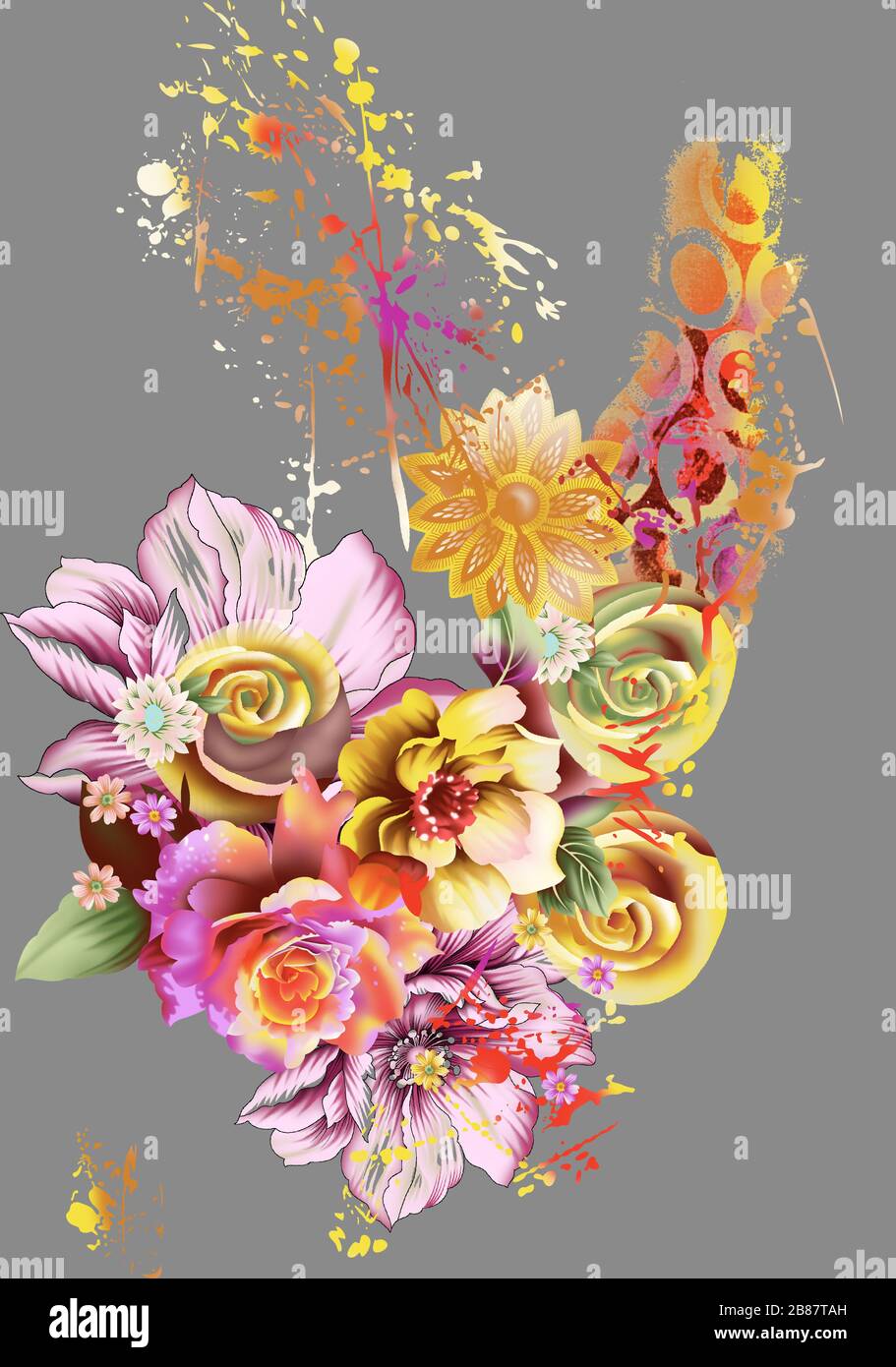 textile flower bunch Stock Photo - Alamy