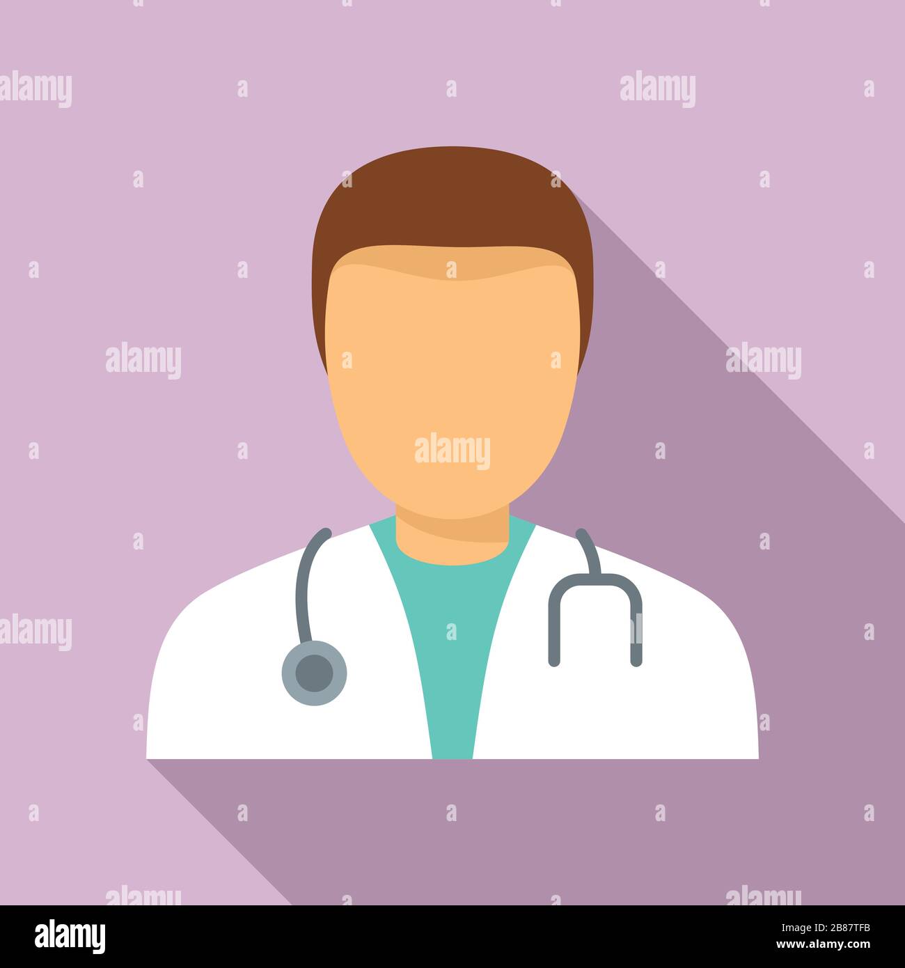 Mental hospital doctor icon. Flat illustration of mental hospital ...