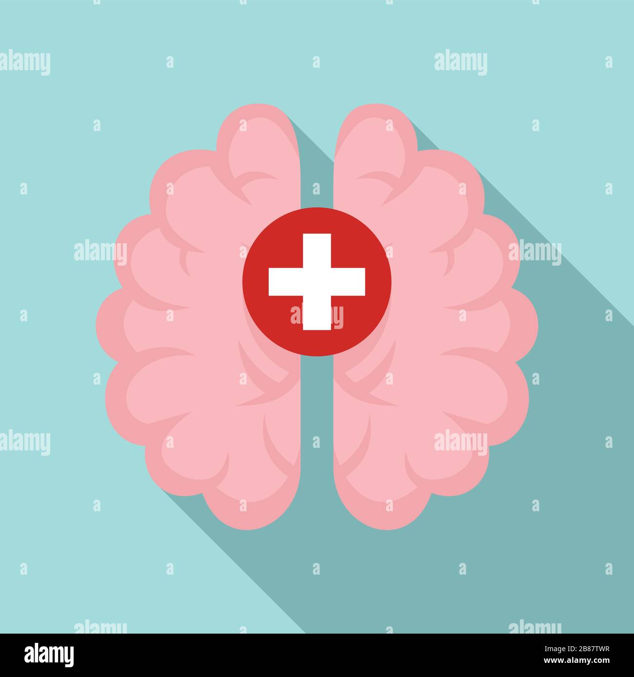 Brain medical care icon. Flat illustration of brain medical care vector ...