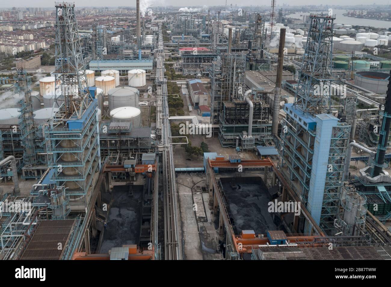 aerial view of industrial buildings Stock Photo - Alamy
