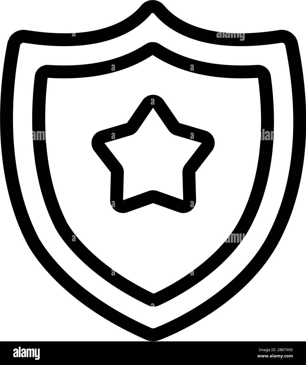shield star icon vector outline illustration Stock Vector Image & Art ...