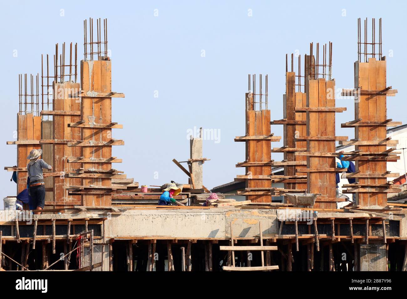 Construction Site and Construction Workers area, People are working on ...