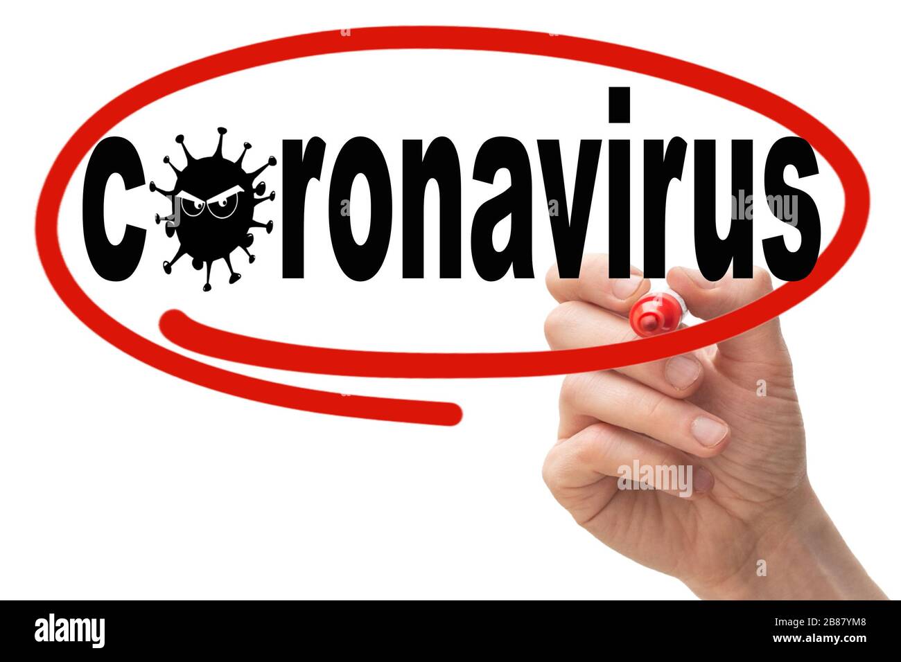 Red Circle Around The Word Coronavirus Stock Photo Alamy