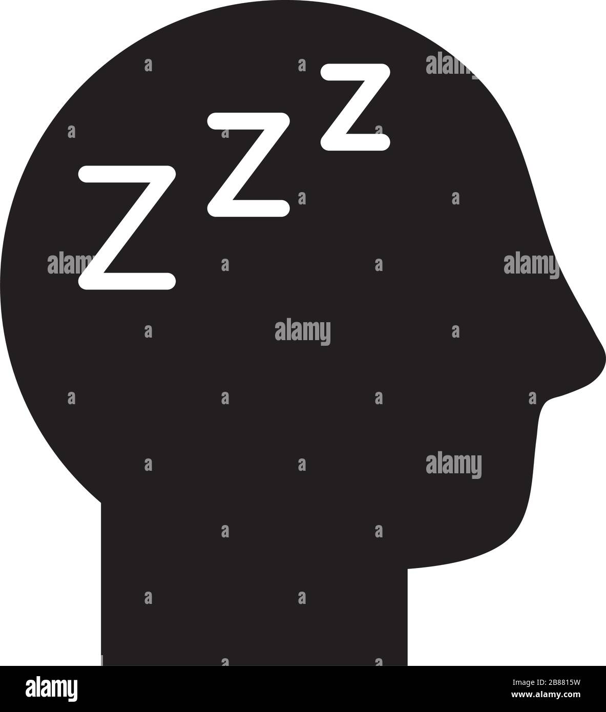 avatar head with fatigue symbol silhouette style icon vector design ...