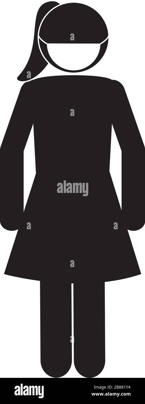 female avatar with mask silhouette style icon vector design Stock ...