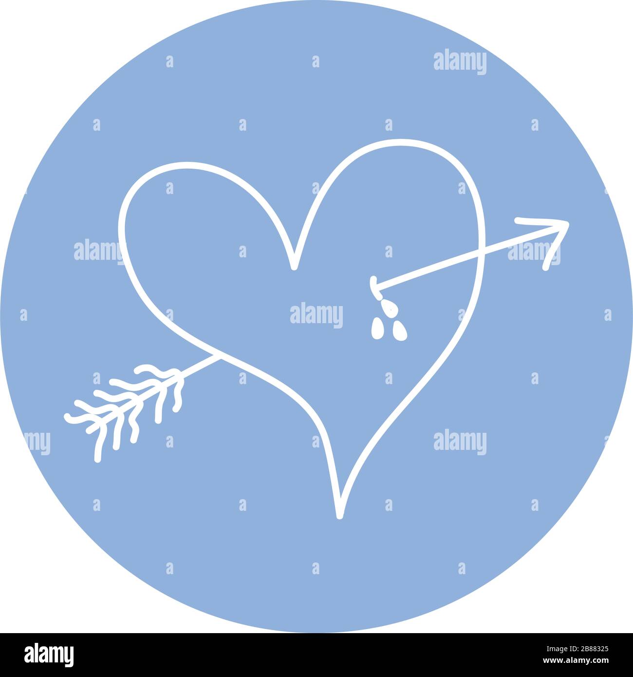 arrowed heart icon over white background, minimalist tattoo concept ...