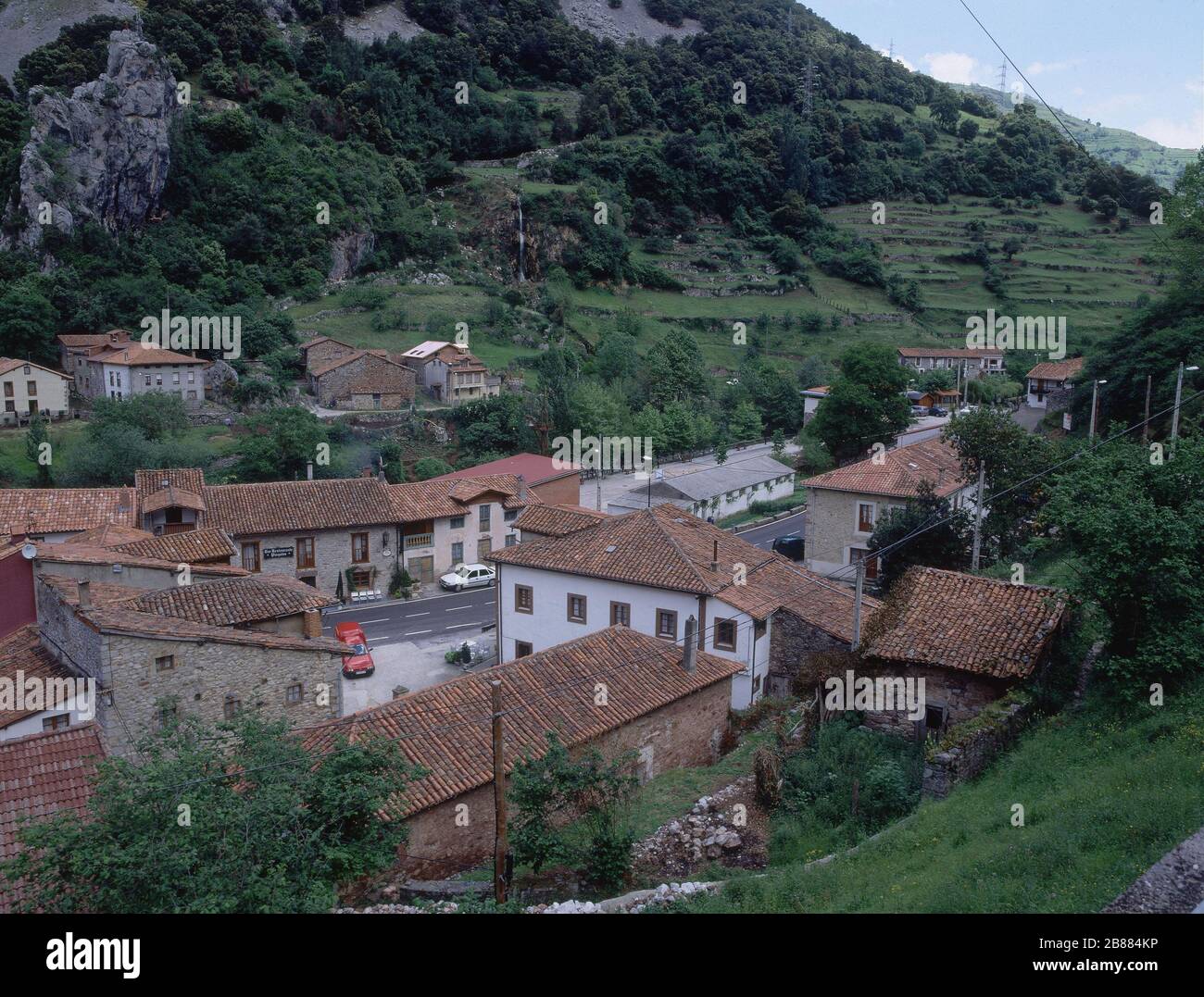PANORAMICA. Location: EXTERIOR. La Hermida. SPAIN Stock Photo - Alamy