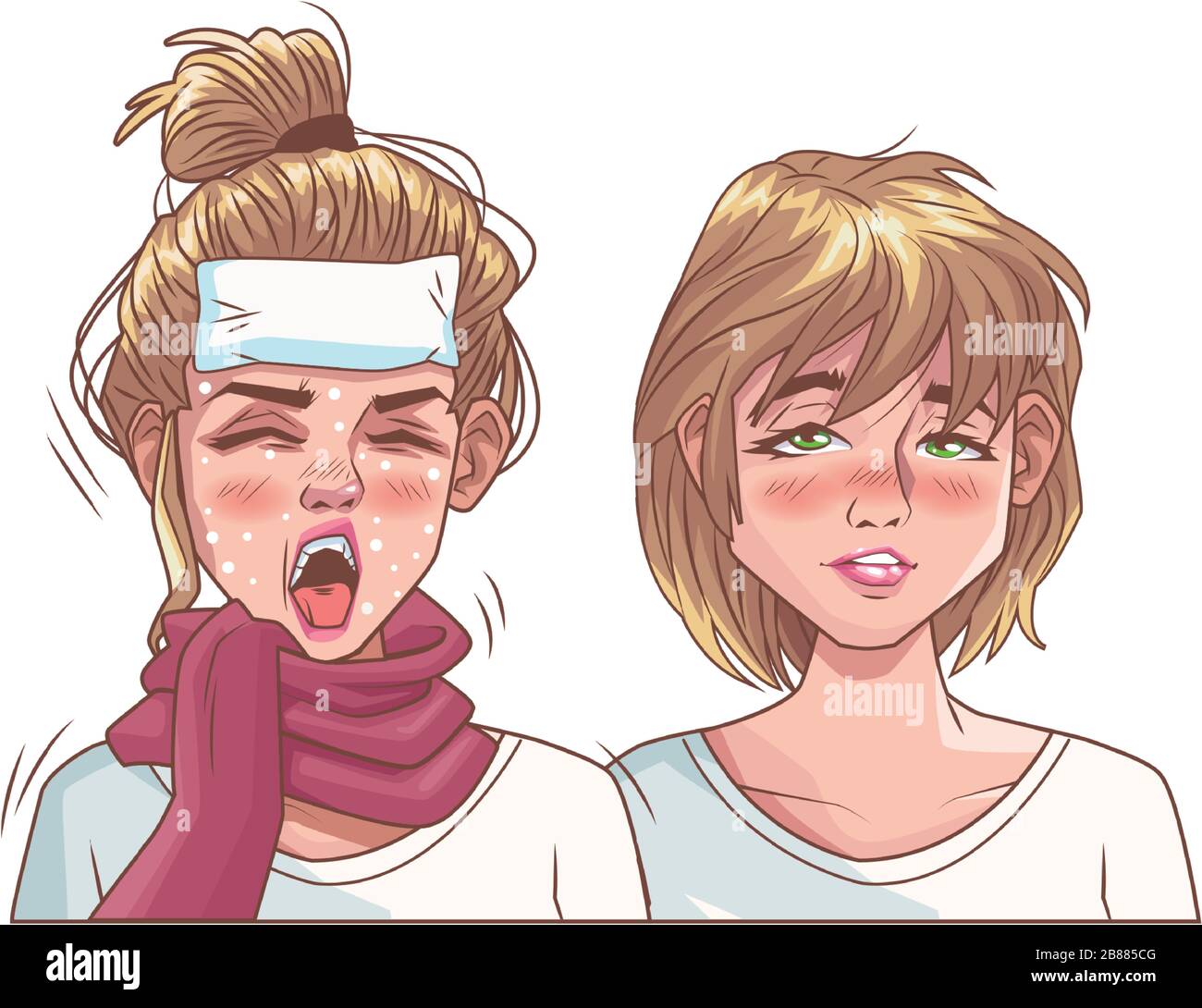 Sick girls Stock Vector Images - Alamy