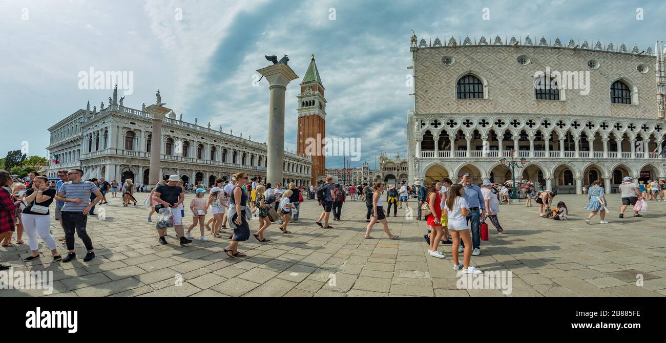 St. Mark Square, VENICE, ITALY - August 02, 2019: Loggetta del ...
