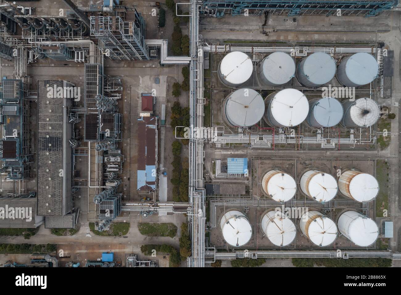 aerial view of industrial buildings Stock Photo - Alamy
