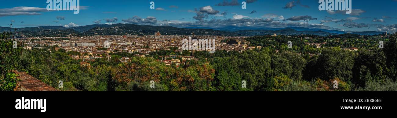 Florence skyline panorama of the whole city and the surrounding hills ...