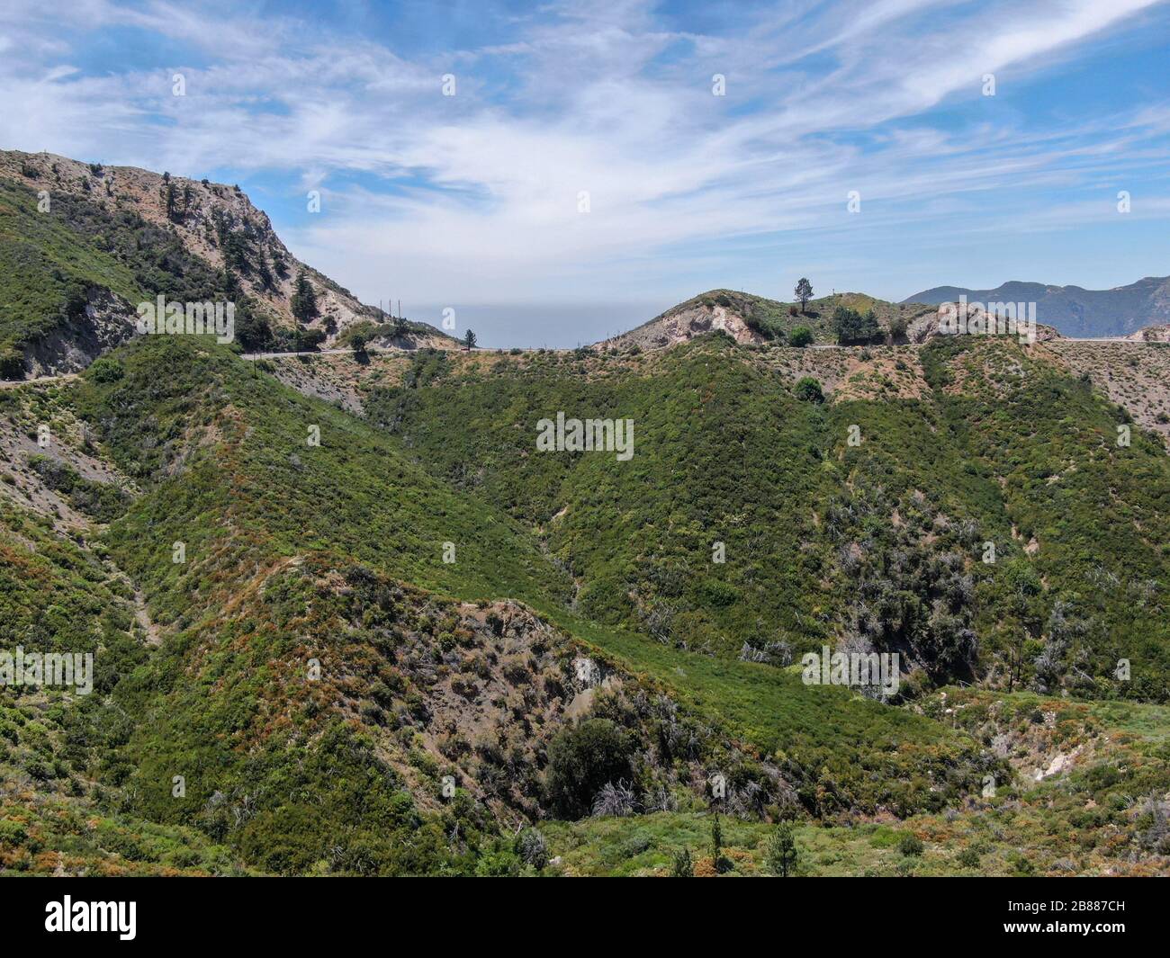 Aerial view of Angeles National Forests mountain, California, USA ...